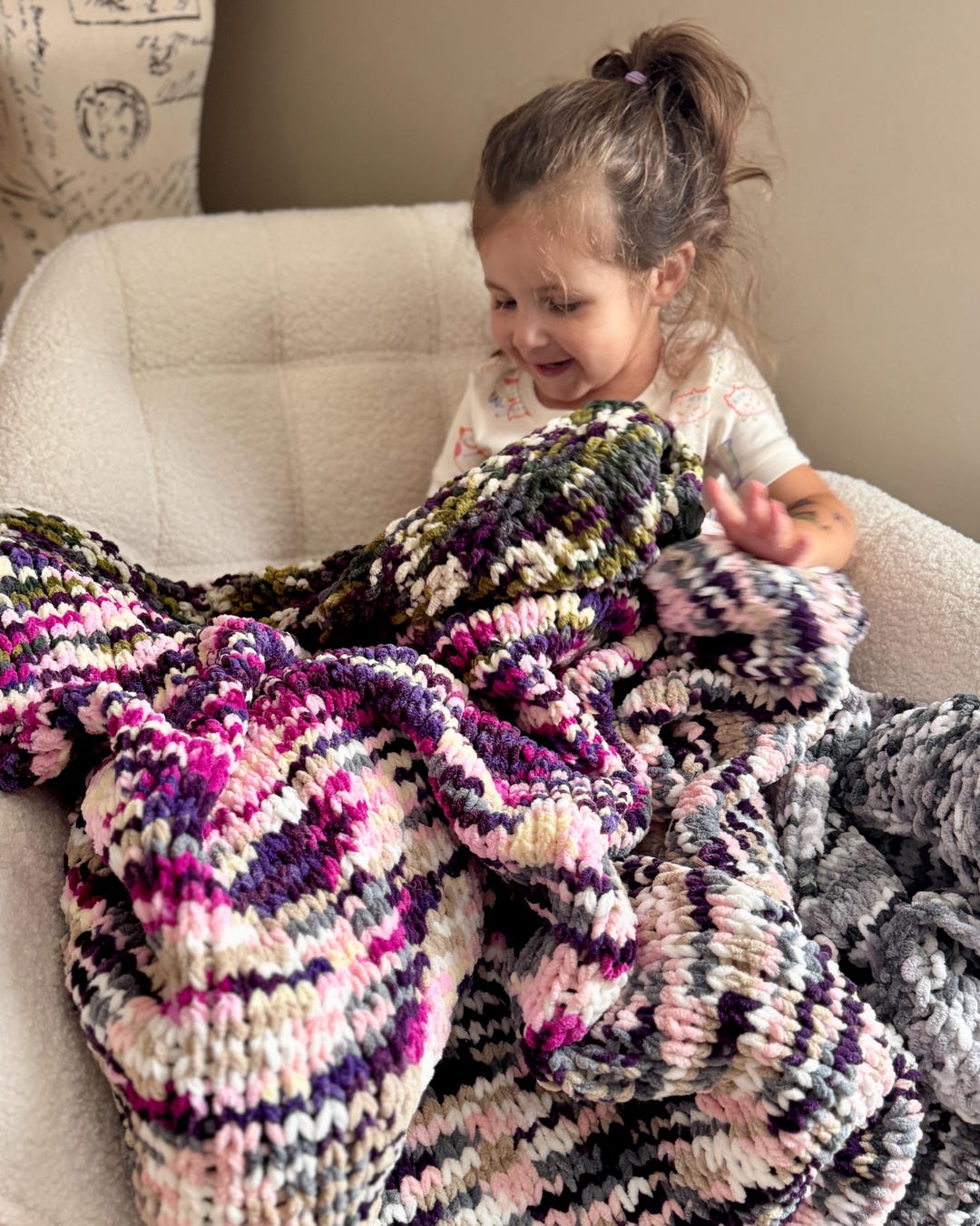 Beginner Knit Throw Pattern | Easy Striped Blanket (PDF Pattern) - Etsy