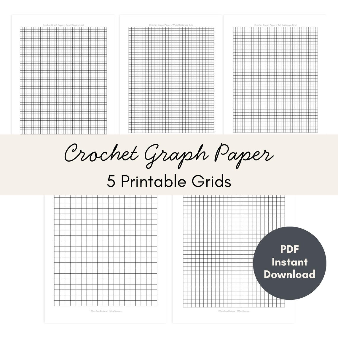 Crochet Graph Paper Printable Set | 5 Grid Styles | Crochet Chart ...