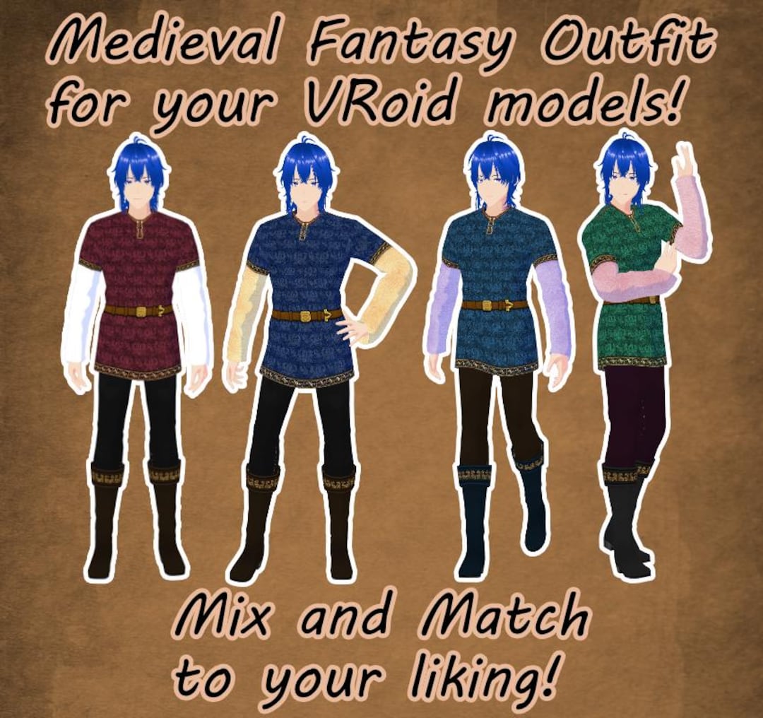 Vroid Male Clothing Pack, Vroid Male Clothes, Vroid Medieval Fantasy ...