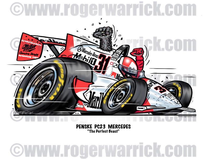 Mercedes "beast" Penske PC23 Indycar-toon - Etsy
