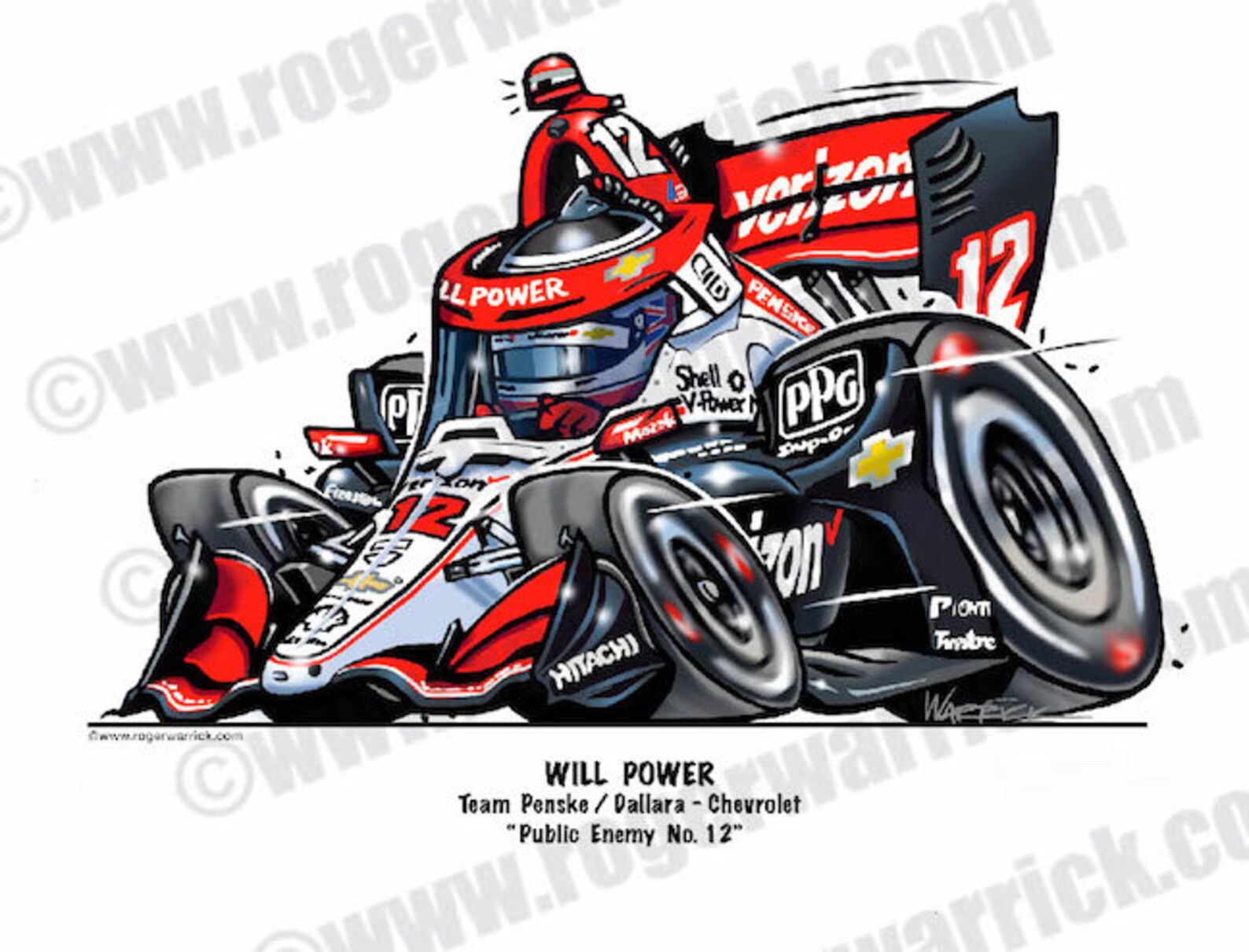 Will Power Indycar-toon (2024) - Etsy