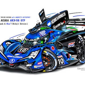 Wtr-andretti / Acura ARX-06 GTP Car-toons (#40 / #10) - Etsy
