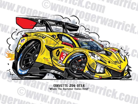 Corvette Z06 Tegning Corvette C7 Drawing Etsy New Zealand