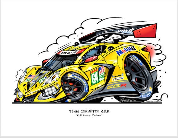 Corvette C8.R Car-toon - Etsy