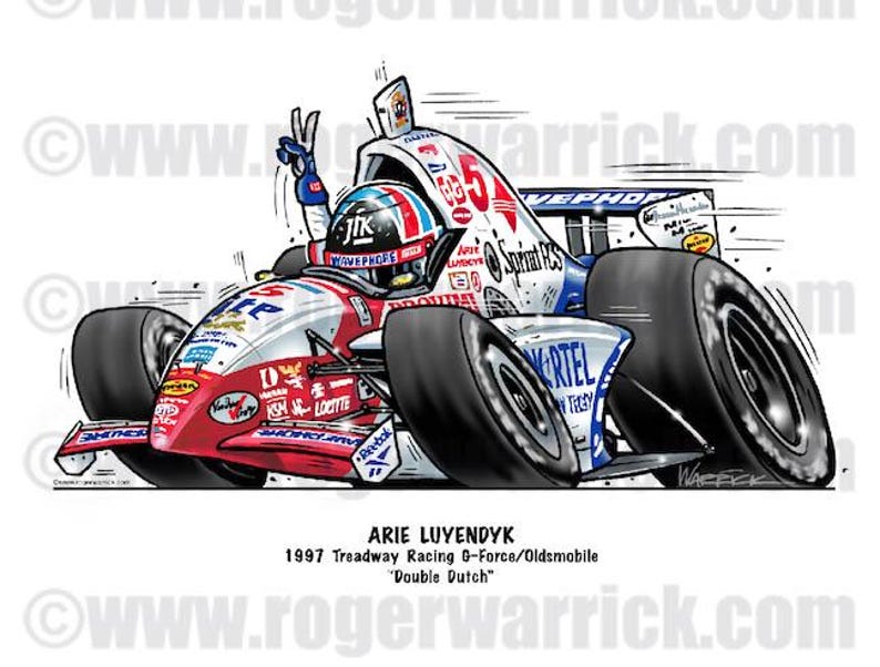 Arie Luyendyk 1997 Indy 500 Winner Car-toon - Etsy