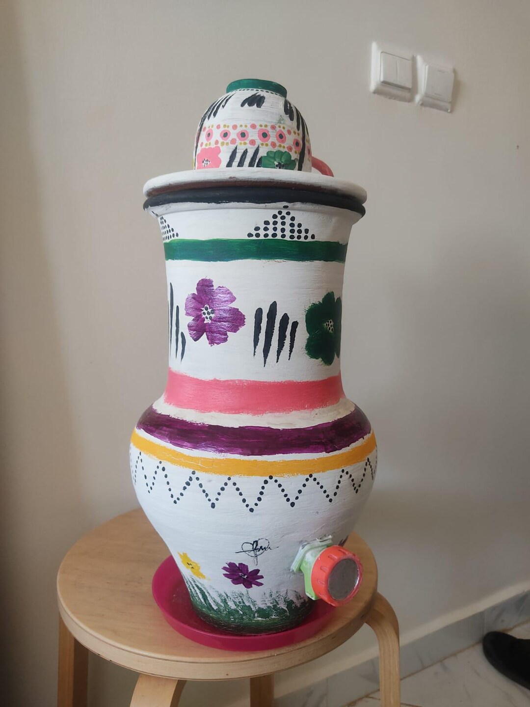 Decorated Jug, Moroccan Handicraft Painting, Traditional Design ...