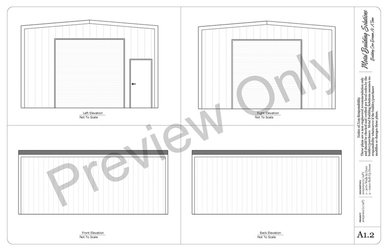 20' X 30' X 12' (1/12P) Weld up Metal Building (bill of Material ...