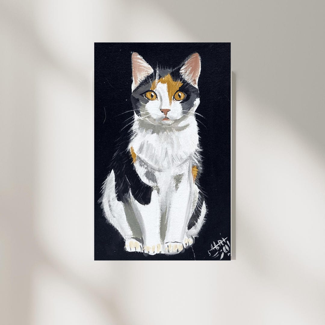 Custom Cat Portrait, Acrylic Painting - Etsy