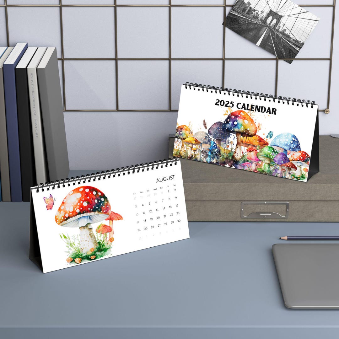Desktop Calendar 2025, Mushrooms, Colors - Etsy