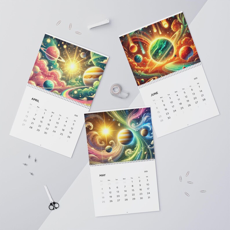 Wall Calendar 2025, Space, Cosmic Wonders, Galaxy, Nebulae - Etsy