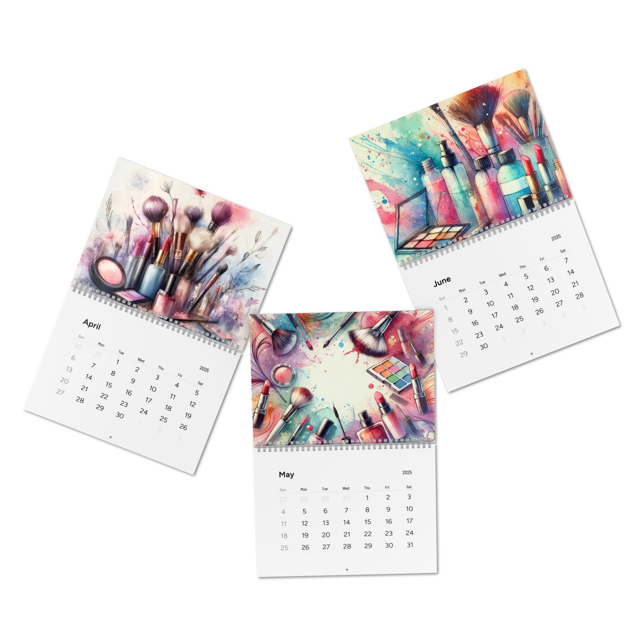 Wall Calendar Cosmo Beauty Salon Watercolor Unique Makeup Creative ...