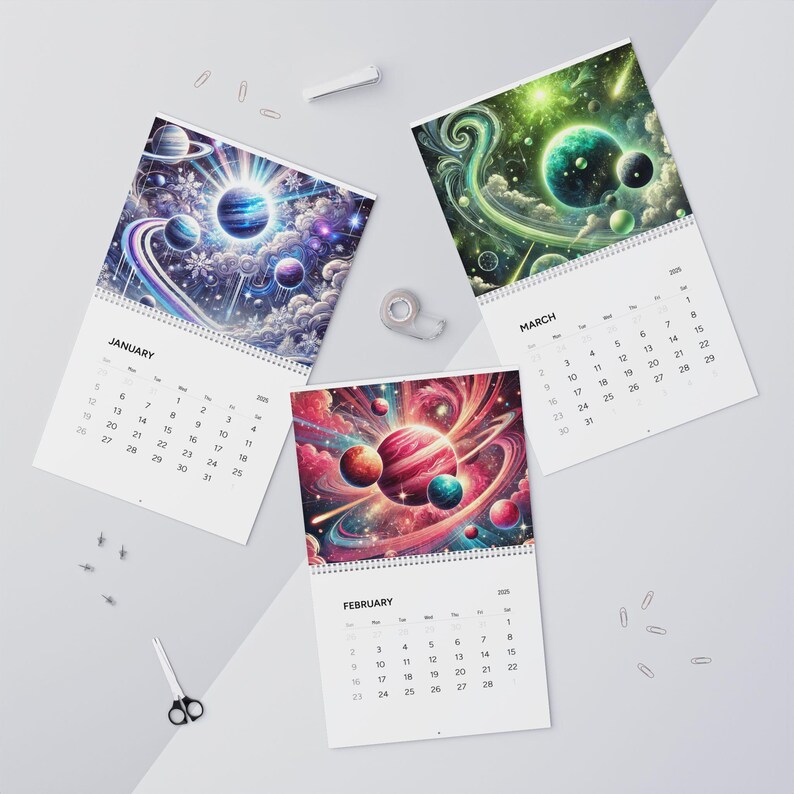 Wall Calendar 2025, Space, Cosmic Wonders, Galaxy, Nebulae - Etsy