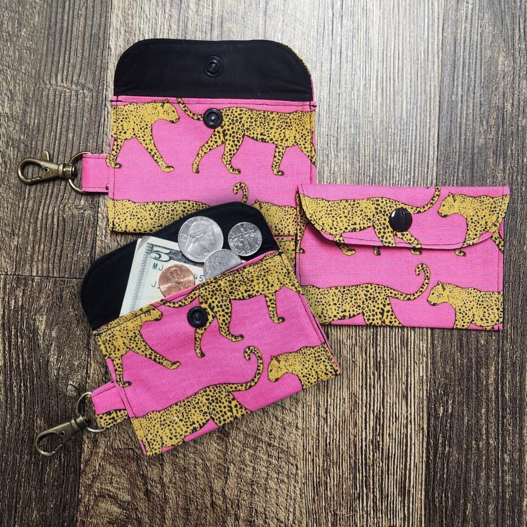 Handmade Cotton Snap Wallet, Mini Coin Purse With Key Ring - Etsy