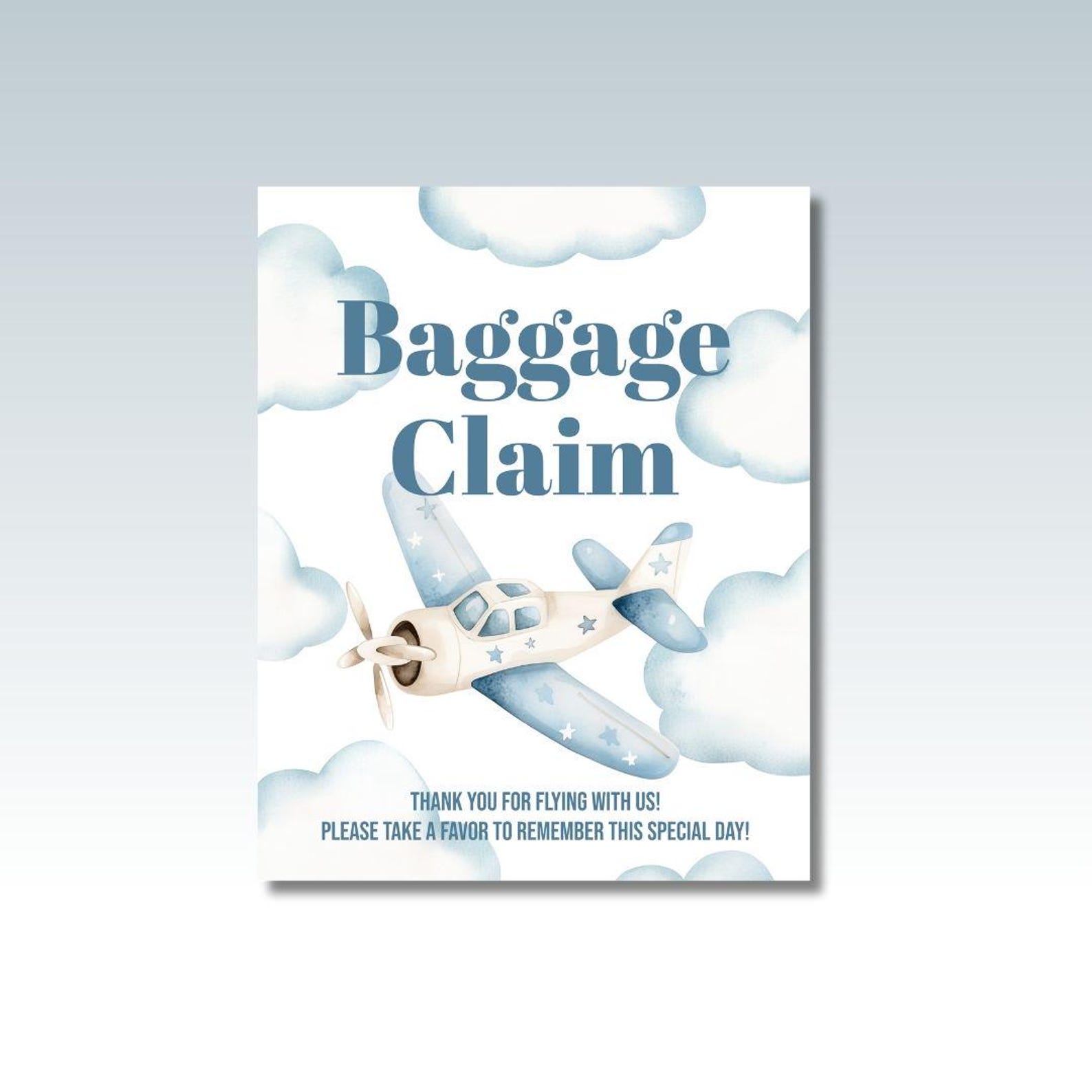 Airplane Baby Shower Baggage Claim 8x10 Sign - Printable, Instant ...
