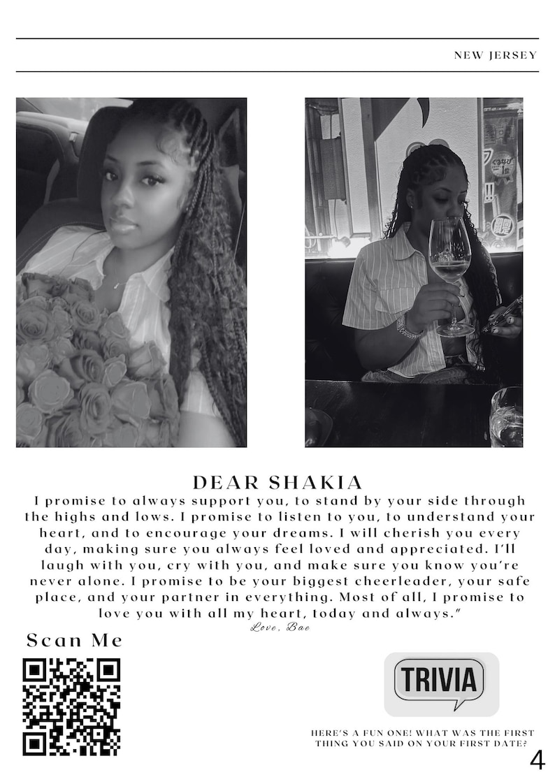 Black and White Vintage Will You Be My Girlfriend Newsletter Booklet ...