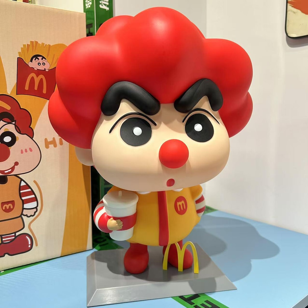 Mcdonald's X Crayon Shin-chan 37cm Clown Art Toy Collectible Figure ...