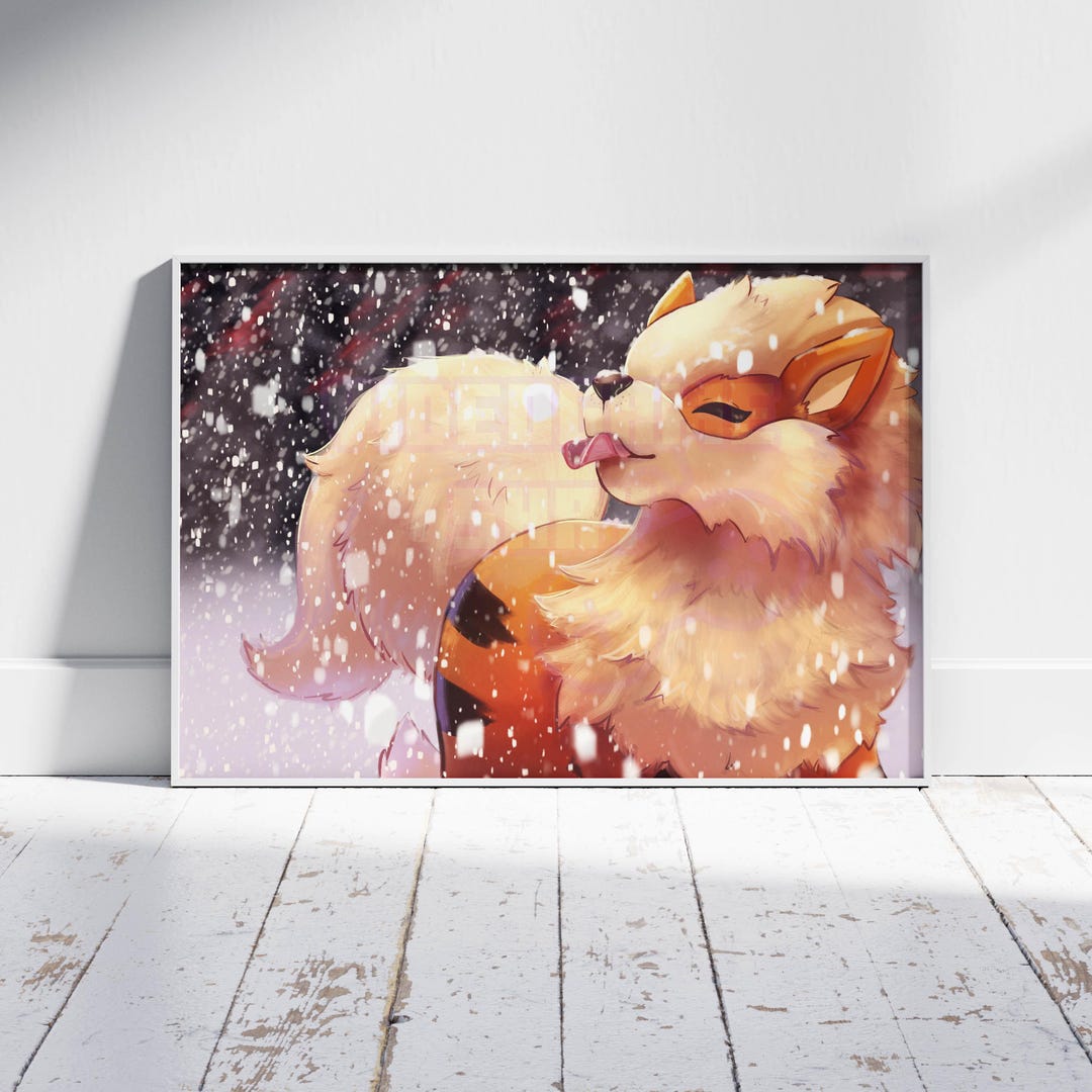 Arcanine Pokemon Wall Art Cute Pokemon Art Prints Handmade Original Fan ...
