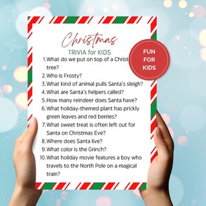 Christmas Trivia Game for Kids: Holiday Printable Activity (digital ...
