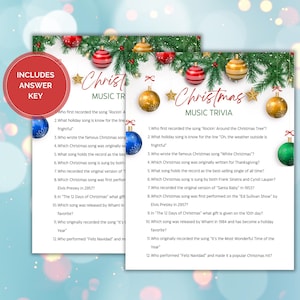 Christmas Music Trivia | Holiday Music Challenge Game | Printable ...