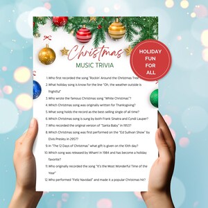 Christmas Music Trivia | Holiday Music Challenge Game | Printable ...