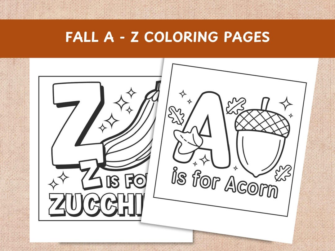 Fall Alphabet Coloring Pages for Kids | A to Z Coloring Sheets ...