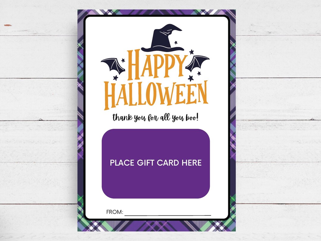Printable Halloween Gift Card Holder | Spooky Trick or Treat Design ...