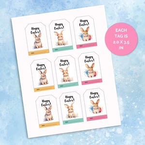 Easter Bunny Gift Tags: Printable Treat Bag Tags (digital Download) - Etsy