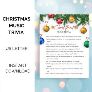 Christmas Music Trivia | Holiday Music Challenge Game | Printable ...
