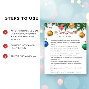 Christmas Music Trivia | Holiday Music Challenge Game | Printable ...