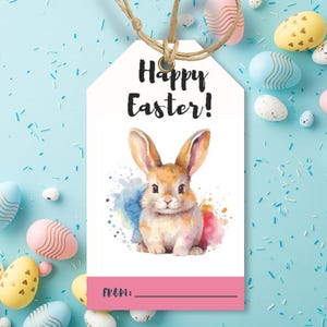 Easter Bunny Gift Tags: Printable Treat Bag Tags (digital Download) - Etsy