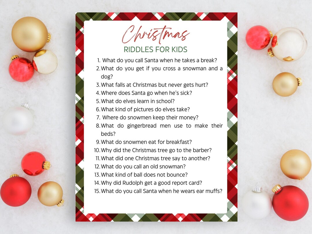 Christmas Riddle Game for Kids | Printable Holiday Game | Christmas ...