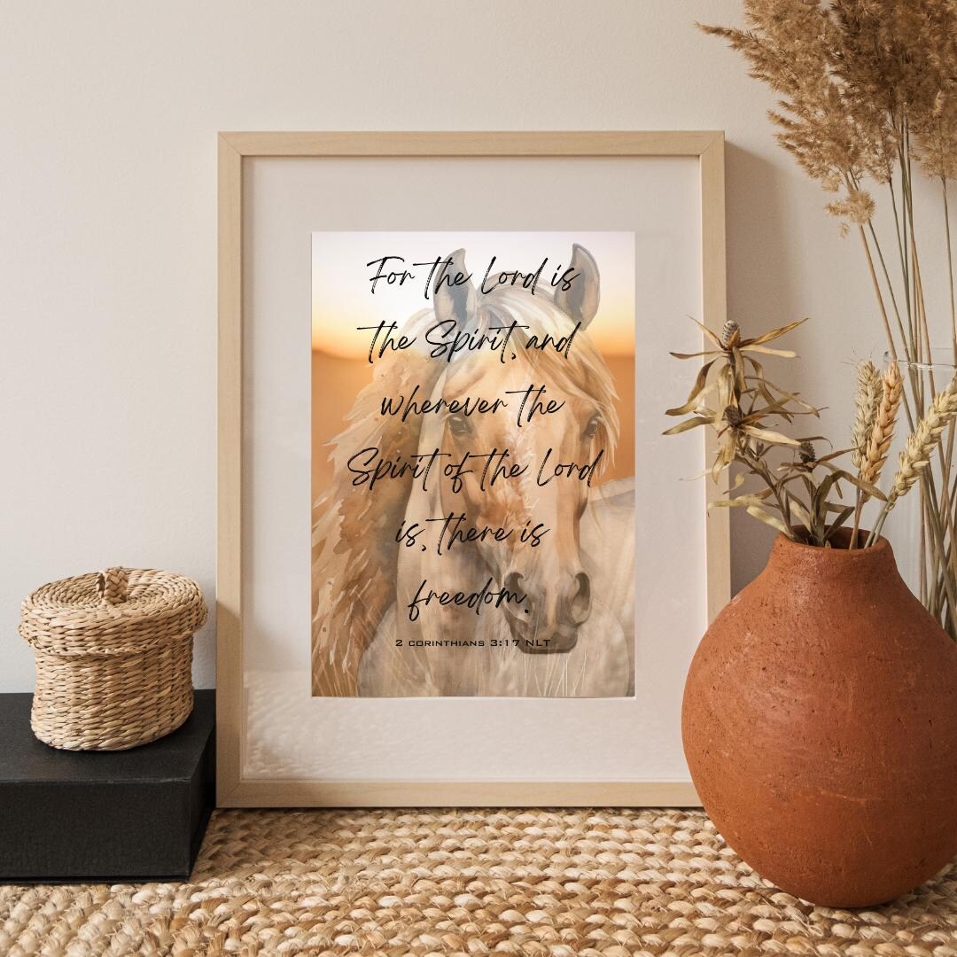 Equine Bible Verse Wall Art Features Christian Scripture + Horse in ...