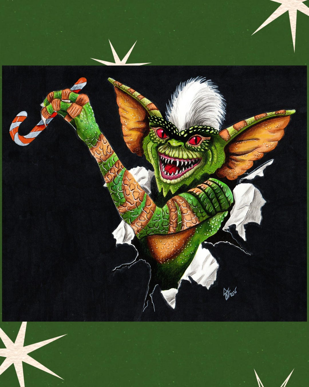 Printed on Matte or Glossy Paper, A4 or A5 Format, of a Gremlin With a ...