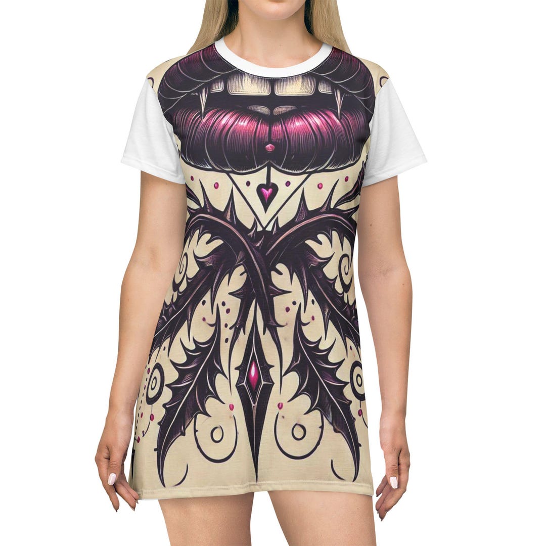Gothic Fantasy T-shirt Dress, Perfect for Women, Alternative Style ...