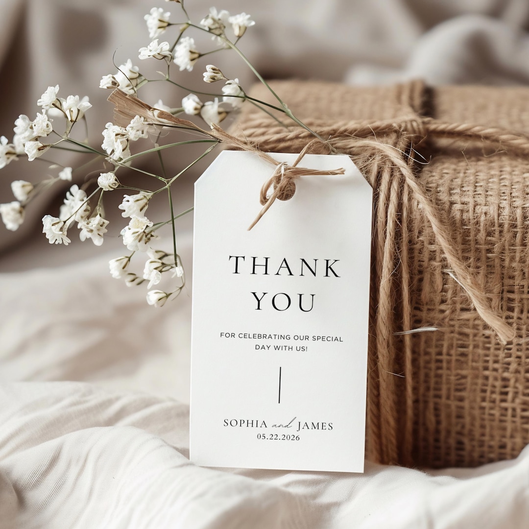 Wedding Favor Tag | Editable Canva Template | Thank You Card ...