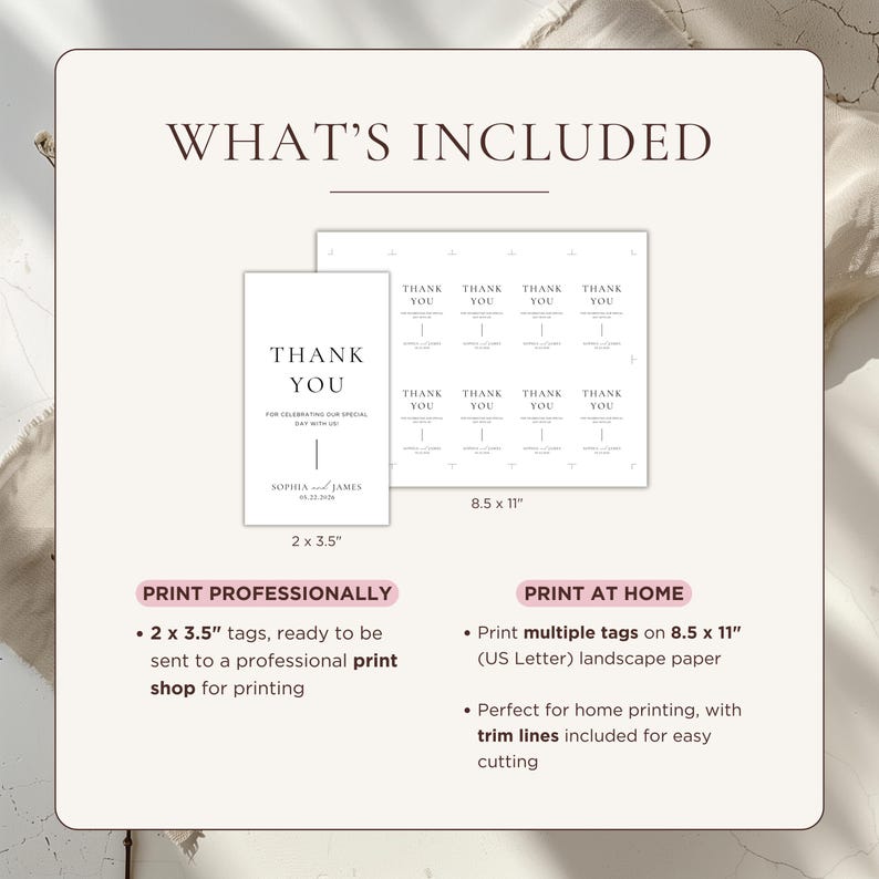Wedding Favor Tag | Editable Canva Template | Thank You Card ...