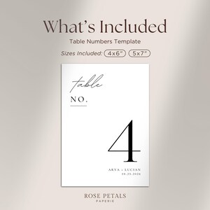 Elegant Wedding Table Numbers | Canva Editable Template | Printable ...