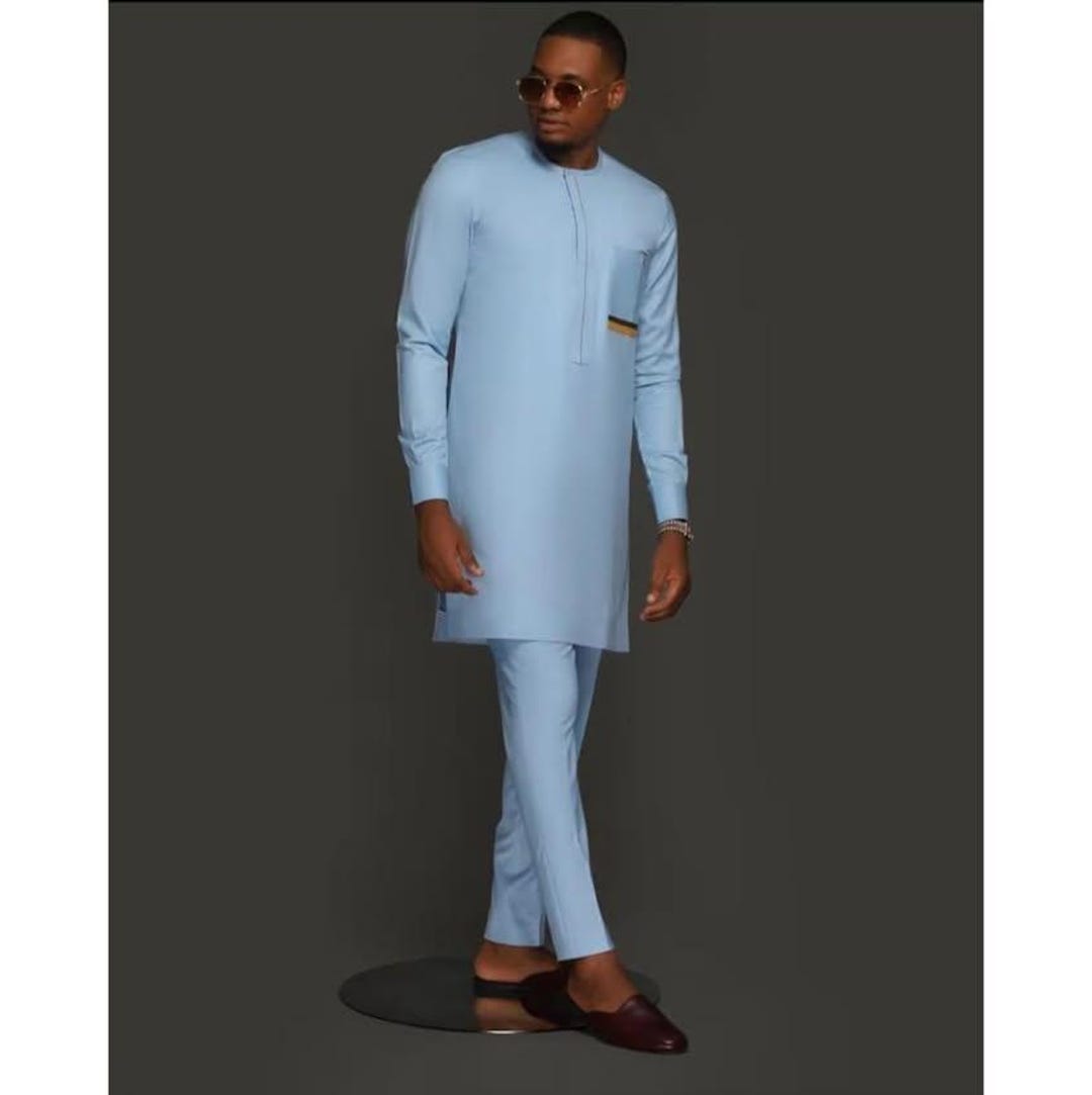 Blue Senator Suit, Cooperate Men's Two Piece, African Men's Clothing ...