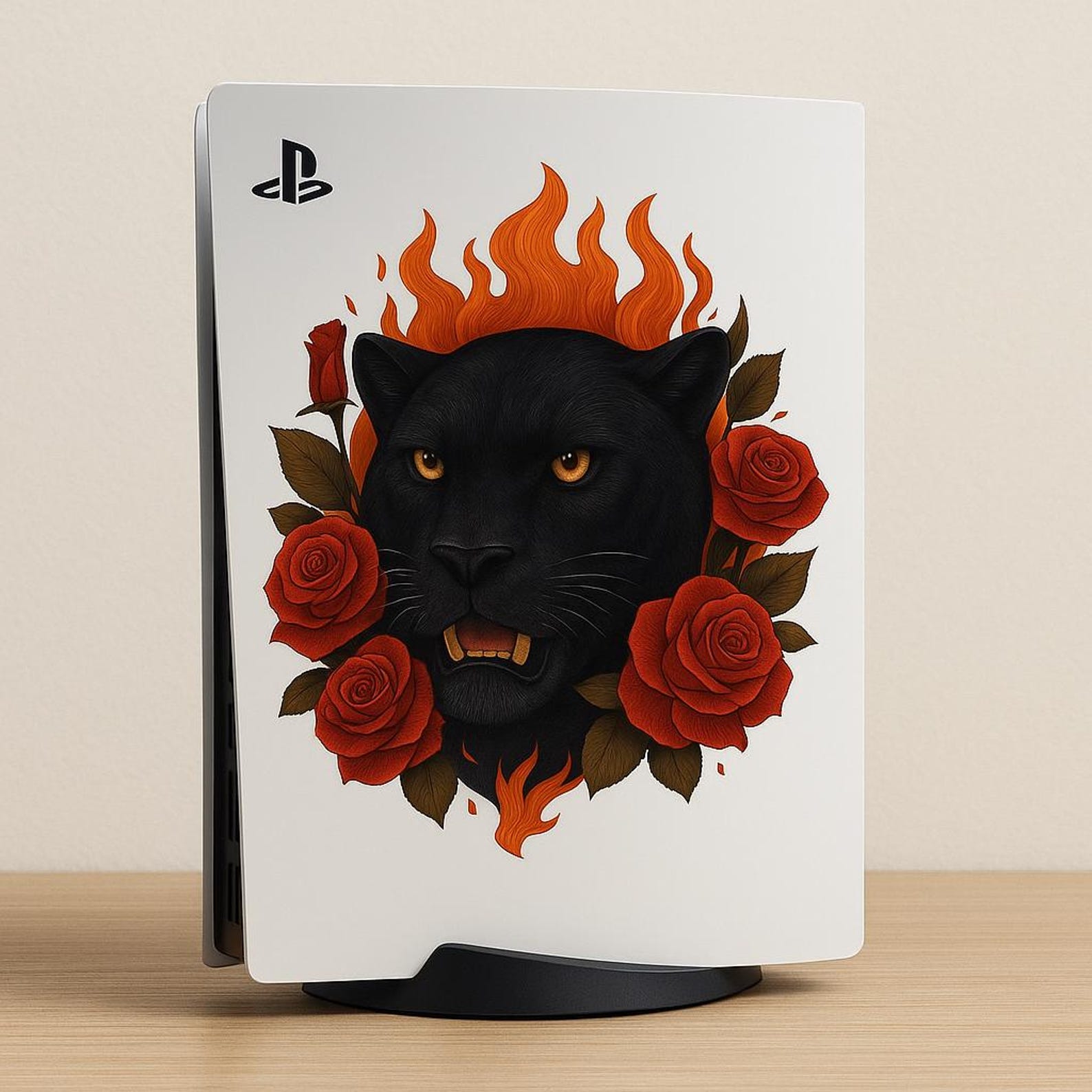 Black Panther With Red Roses – High Resolution PNG Clipart (5000x5000px ...