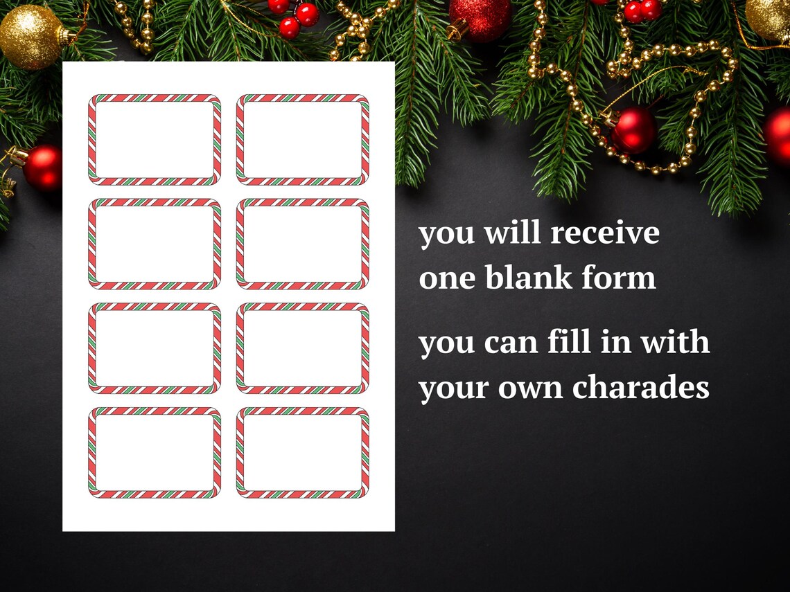 Christmas Charades Game, Printable Christmas Charade Cards, Christmas ...