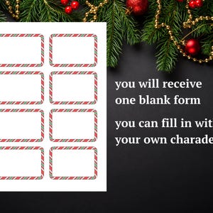 Christmas Charades Game, Printable Christmas Charade Cards, Christmas ...