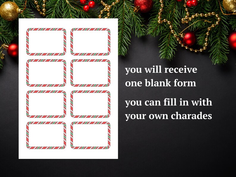 Christmas Charades Game, Printable Christmas Charade Cards, Christmas ...