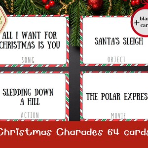 Christmas Charades Game, Printable Christmas Charade Cards, Christmas ...