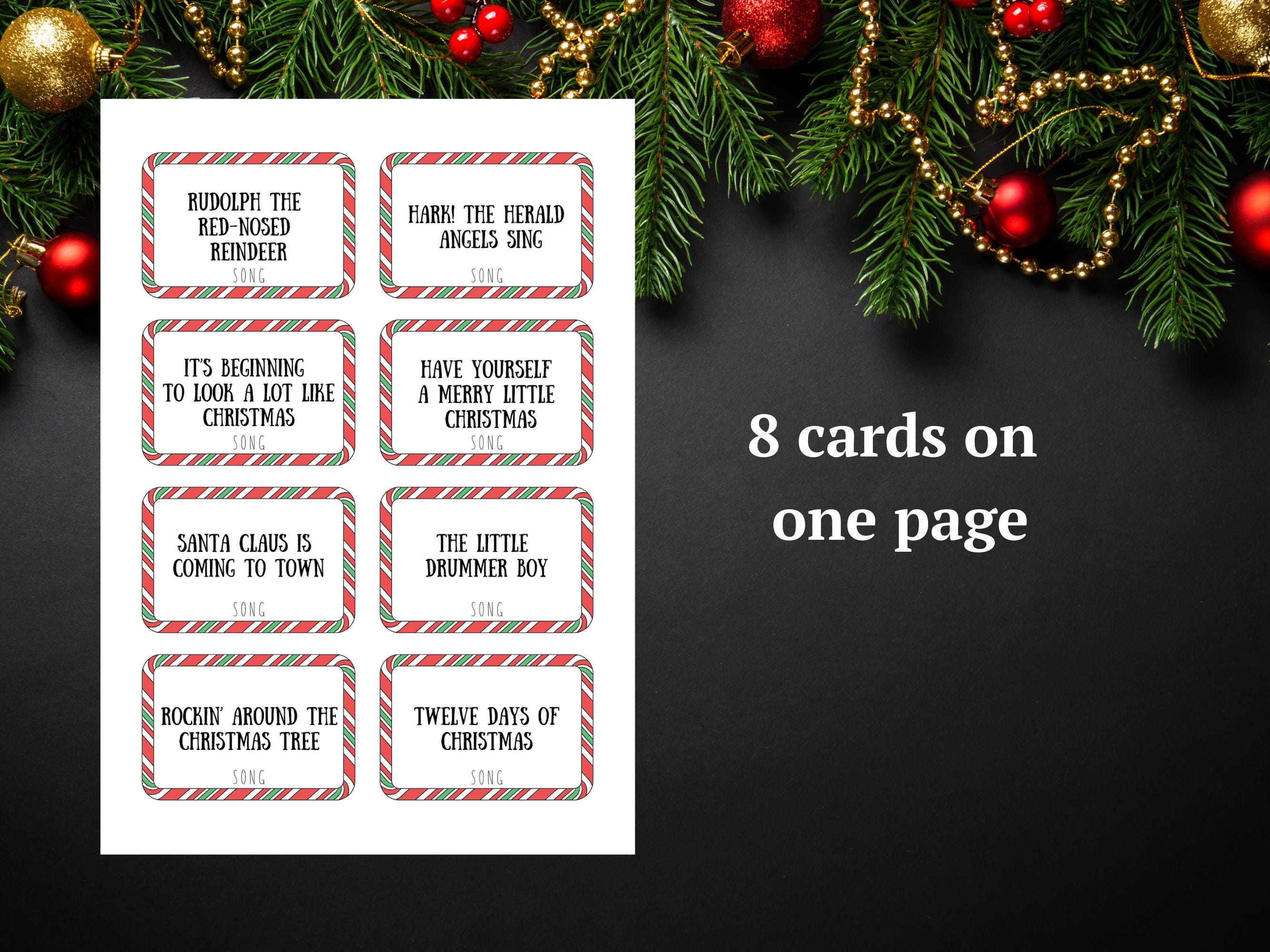 Christmas Charades Game, Printable Christmas Charade Cards, Christmas ...