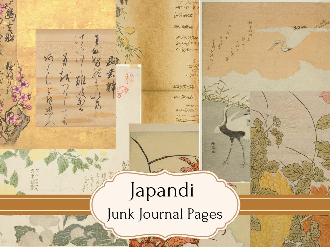 Vintage Japanese Digital Paper, Junk Journal, Asian Papers, Japandi ...