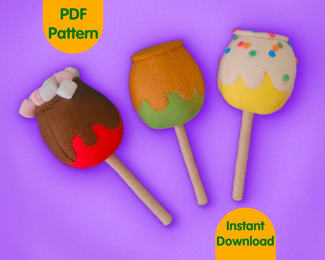 Toffee Apple | Candy Apple | Felt Food Digital Sewing Pattern | Kids ...