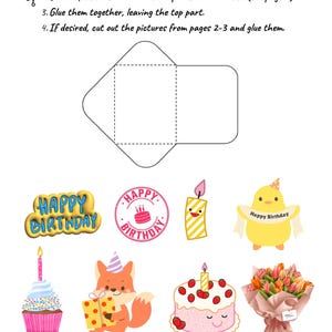 Printable DIY Birthday Envelope – Digital PDF Craft Kit for Kids and ...
