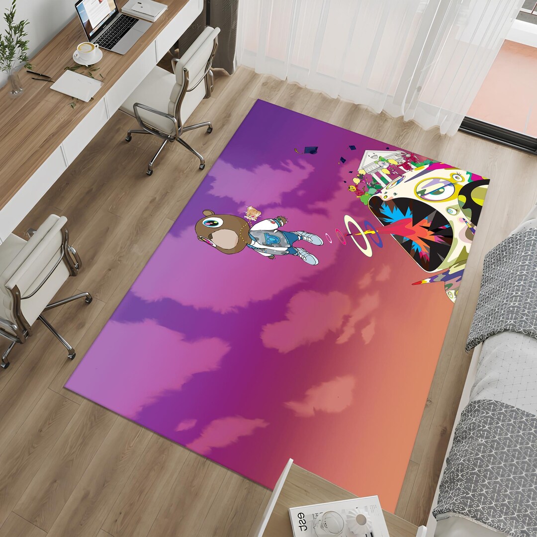 Kanye West Rug, Bear Rug, Rapper Rug, Music Rug, Music Decor, Themed ...