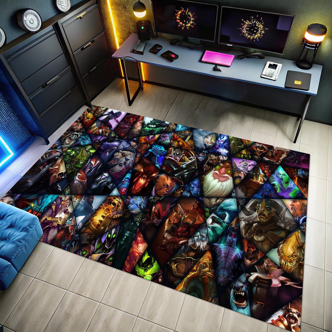 Popular Game Rug,video Game Characters Rug,game Decor,gaming Rug,dota 2 ...