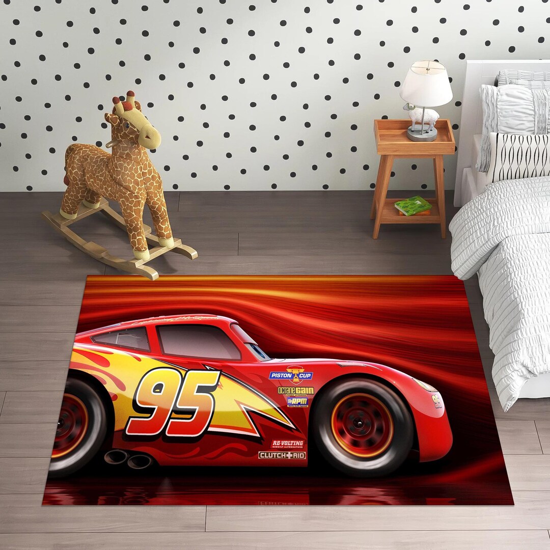 Mcqueen Rug, Lightning Mcqueen Rug, Cars Rug, Colorful Rug, Custom Rug ...